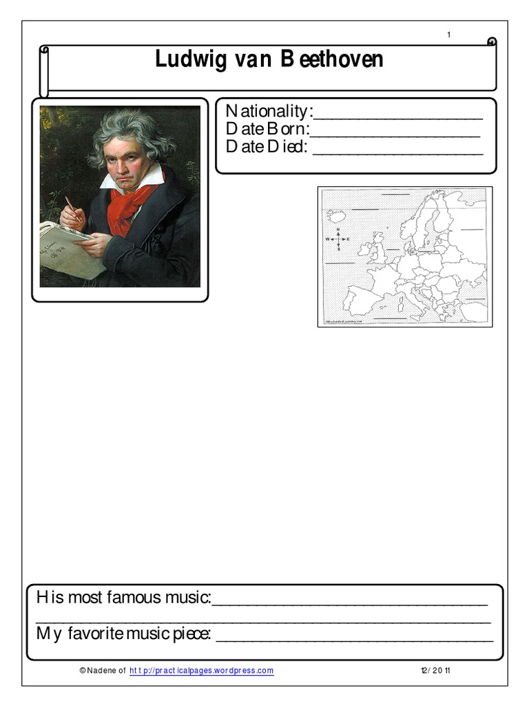 Famous Musicians Biography Blank Map | PDF | Classical Music | Musical ...