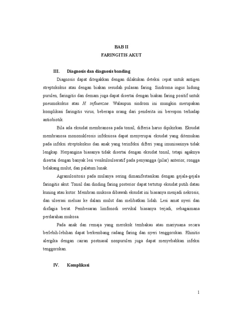 Diagnosis Faringitis Akut dan Terapi | PDF