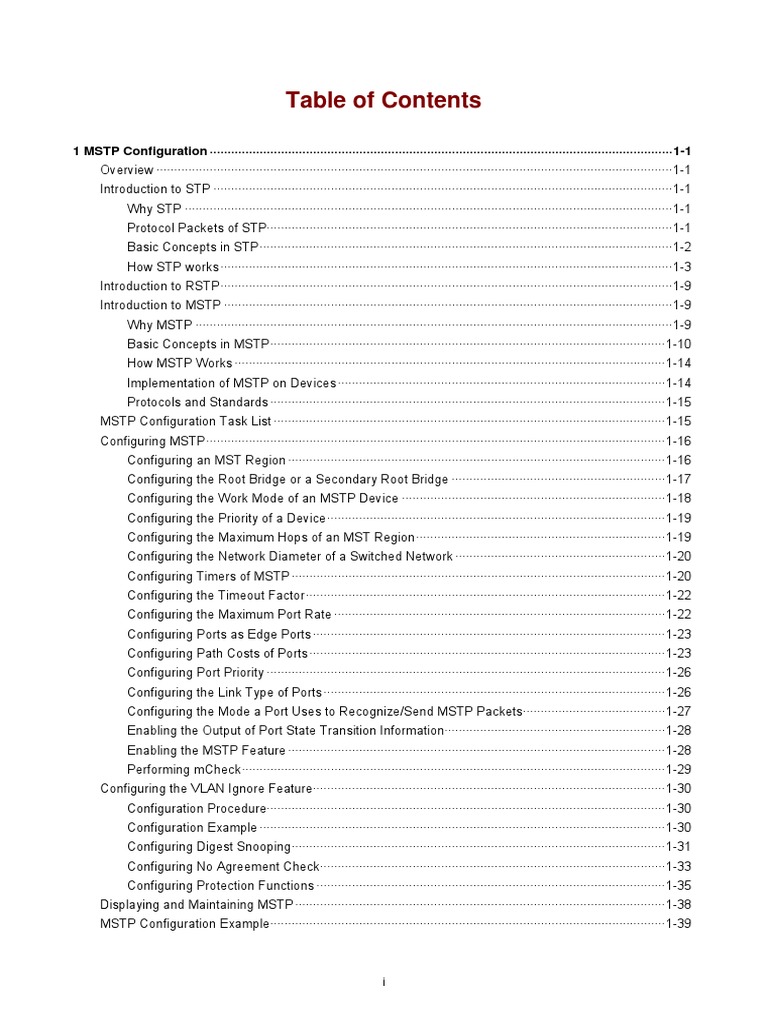 H3C S5120-SI Series Ethernet Switches Configuration Guide-Release 1101-6W105-MSTP Configuration ...