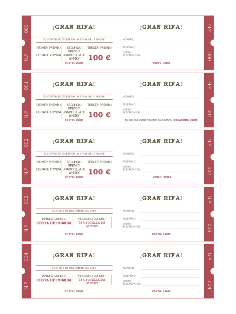 Talonario de Rifa 2 | PDF