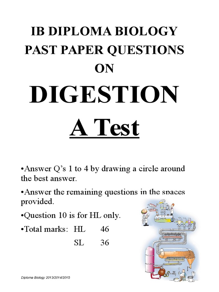 IB Biology HL: Digestion Past Paper Questions | PDF | Digestion ...