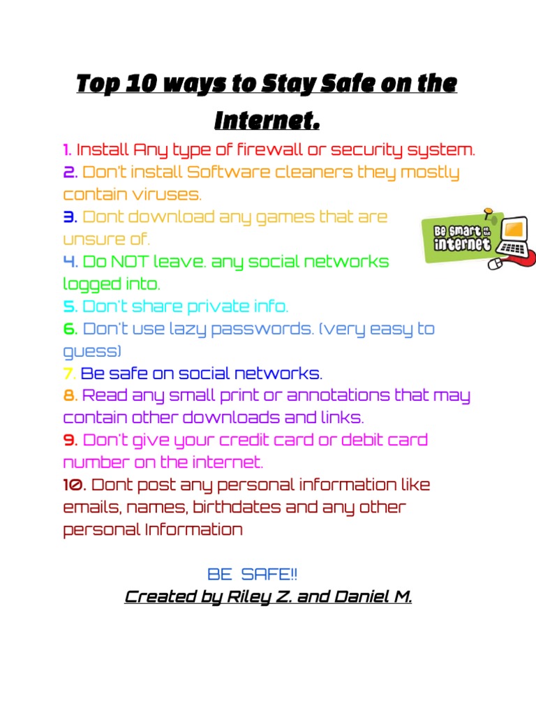 Top 10 Internet Safety Tips | PDF