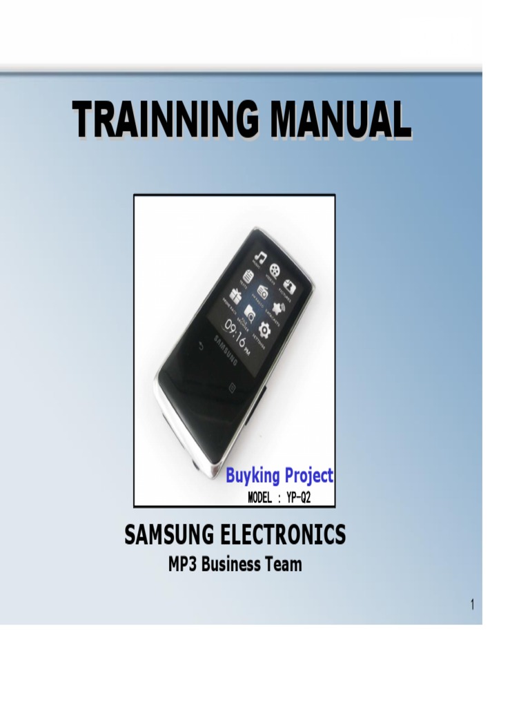 SAMSUNG YP-Q2 Training Book PDF | PDF | Computer File | Microphone