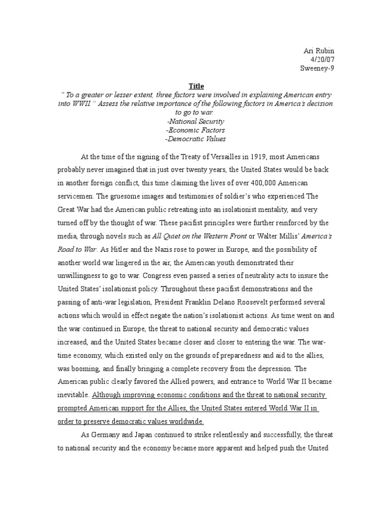Americas Road To War DBQ | Download Free PDF | Franklin D. Roosevelt ...