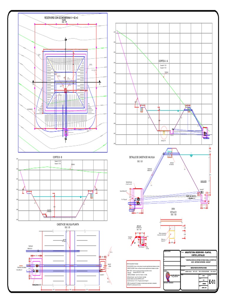 1.reservorio Con Geomembrana Canlla 82 M3-Ploteo PDF | PDF