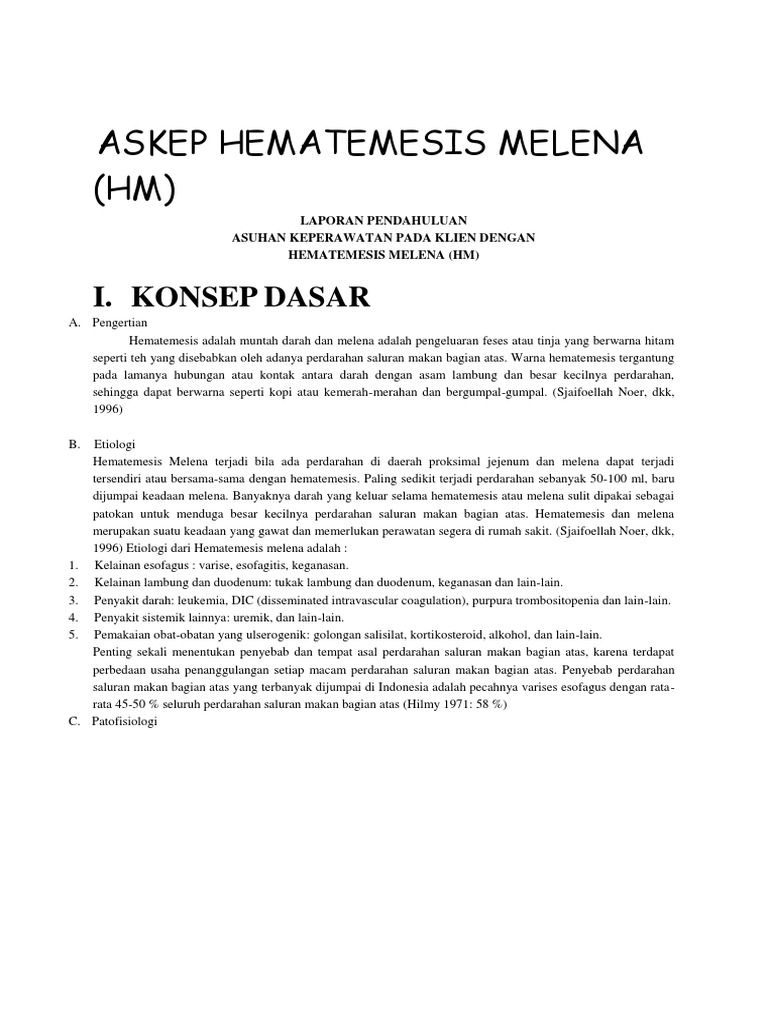Askep Hematemesis Melena | PDF