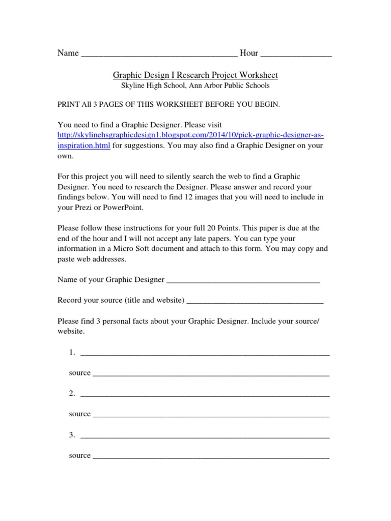 Graphic Designer Research Worksheet | PDF | Career & Growth | Art