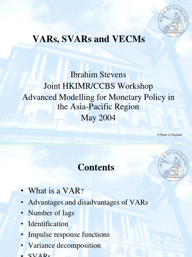 VAR, SVAR and VECM | PDF | Vector Autoregression | Autoregressive Model