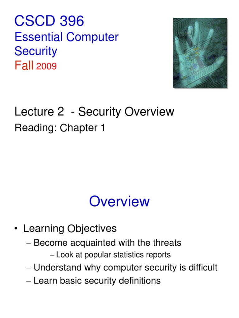 Essential Computer Security: CSCD 396 | PDF | Vulnerability (Computing ...