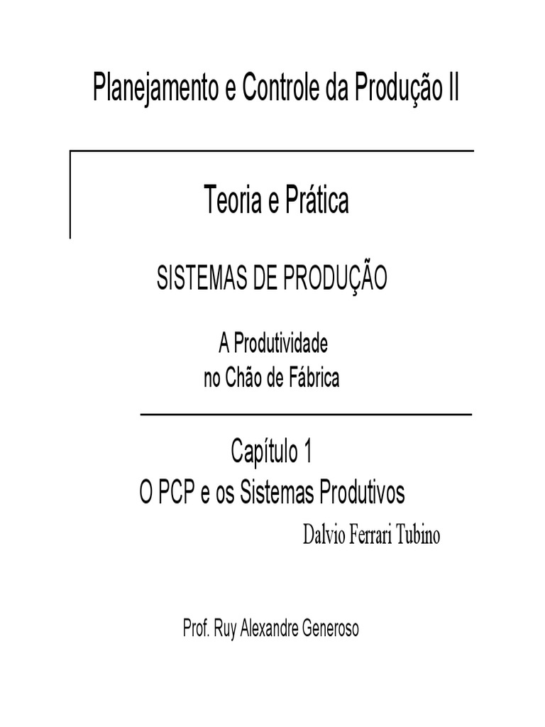 PCP II - Teoria e Prática.pdf | Planejamento estratégico | Planejamento
