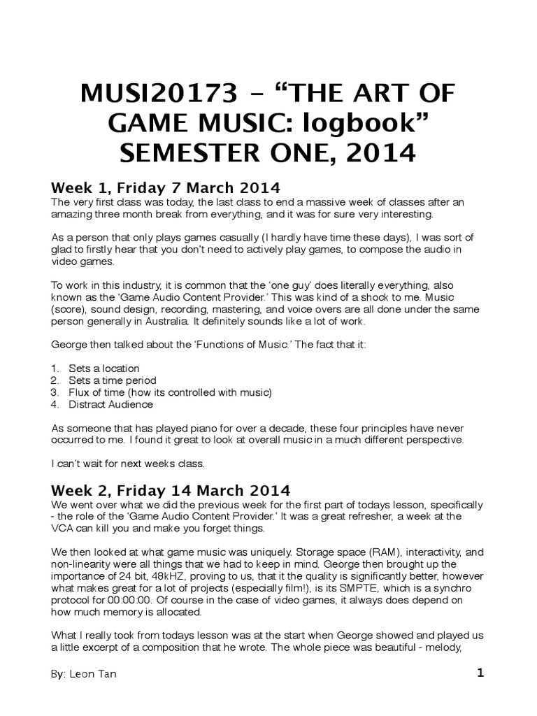 The Art of Game Music Logbook | PDF | Musical Compositions | Harmony