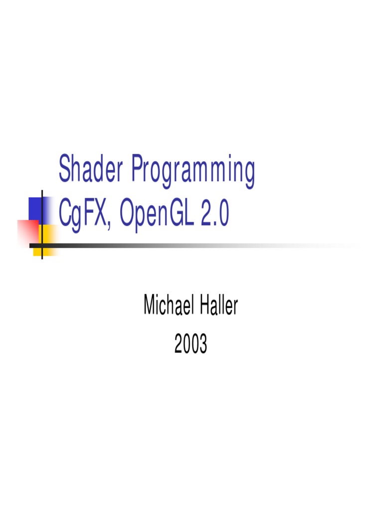 Open GL (Ebook) Shader Programming - CGFX Opengl 2.0 PDF | PDF | Shader | Computer Graphics