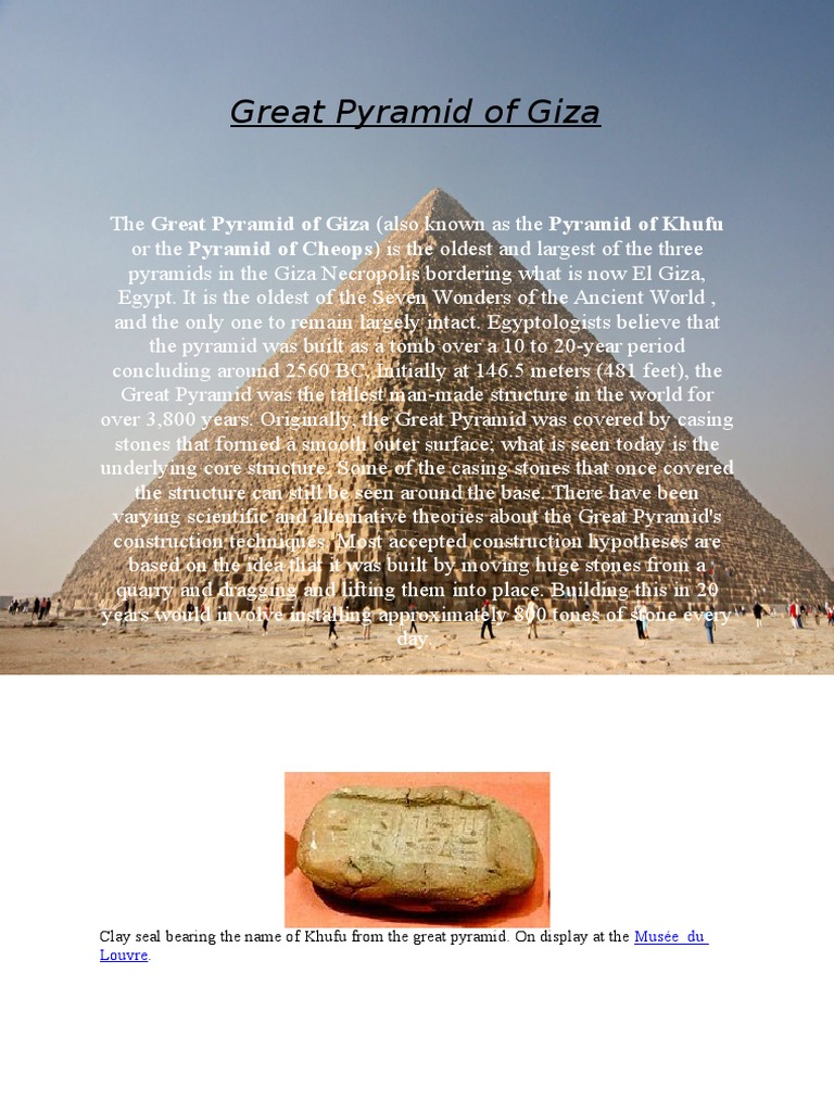 PROJECT : Great Pyramid of Giza | Egyptian Pyramids | Archaeology