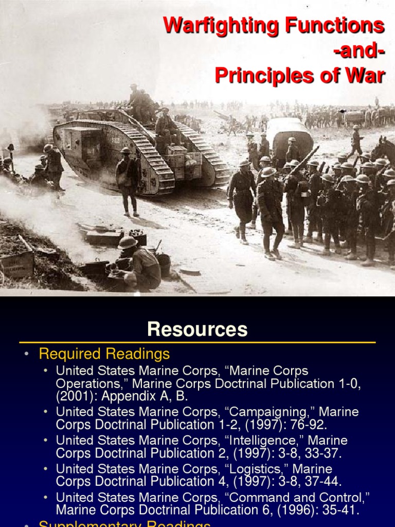 Warfighting Functions & Principles of War | PDF | Maneuver Warfare ...