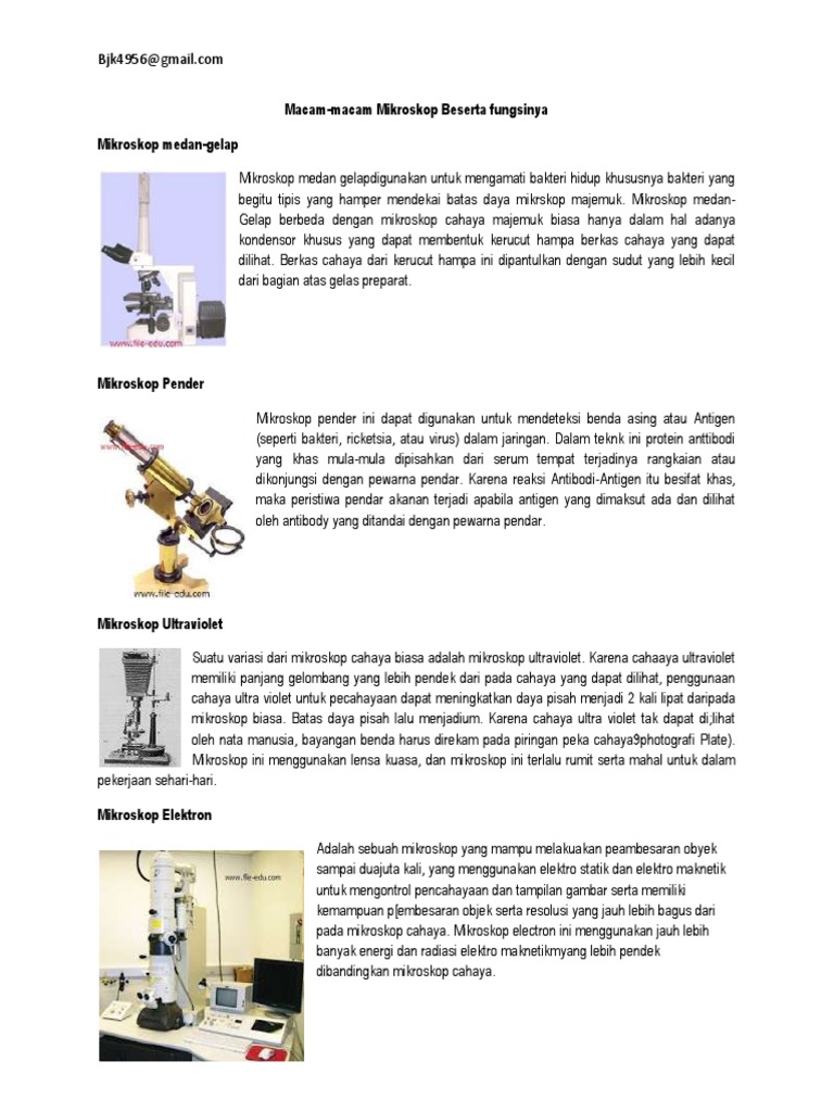 Macam-Macam Mikroskop | PDF