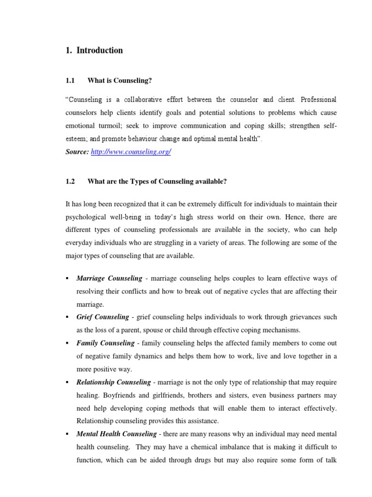Counseling Assignment | PDF | Relaxation (Psychology) | Psychotherapy