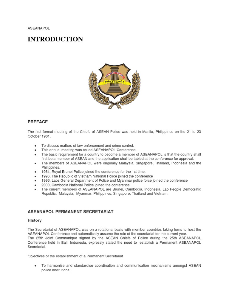 ASEANAPOL | PDF | Association Of Southeast Asian Nations | Government
