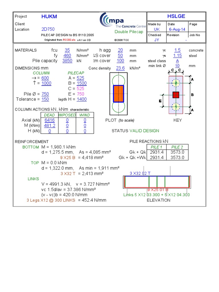 Pile Cap Design | PDF