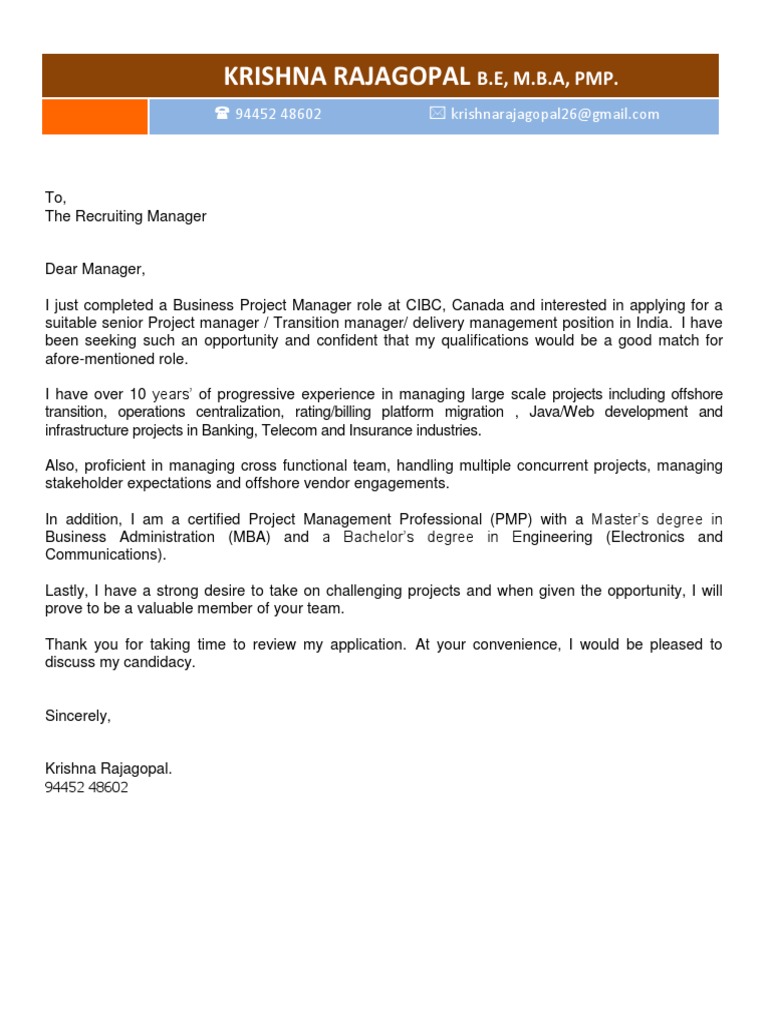 Coverletter Krishna PDF | PDF