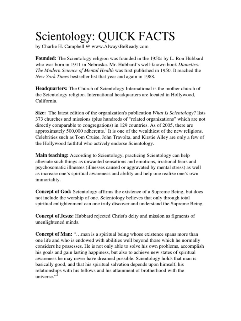 Scientology A PDF | PDF | Reincarnation | Religious Belief And Doctrine