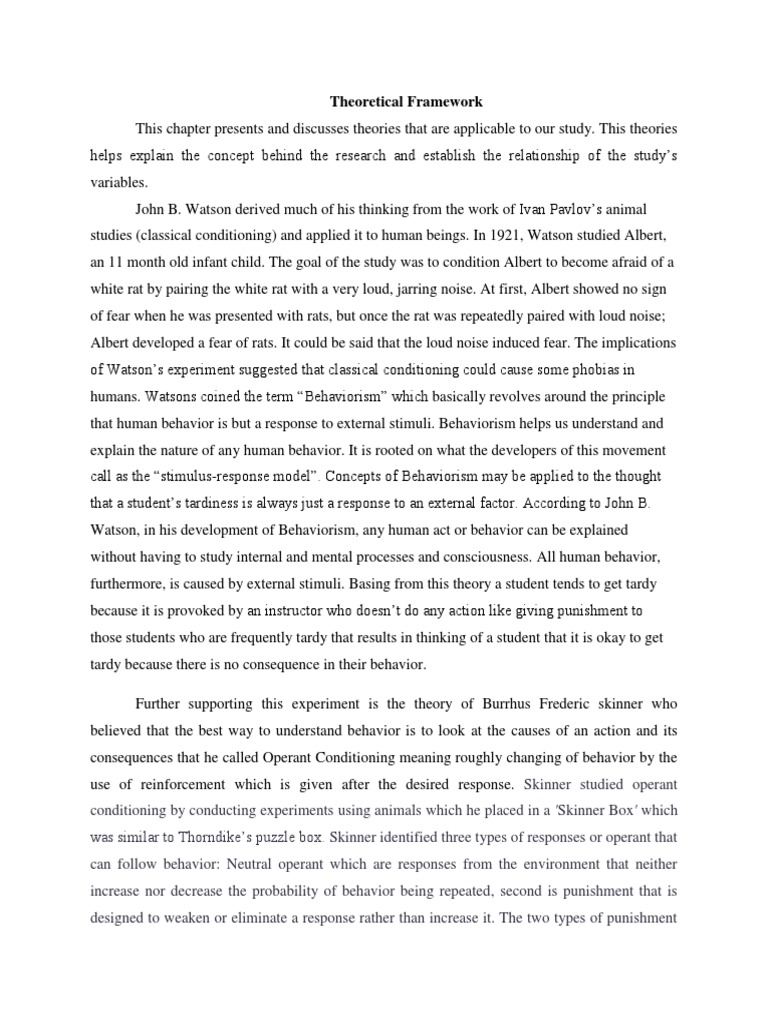 Theoretical Framework | PDF | Reinforcement | Behaviorism