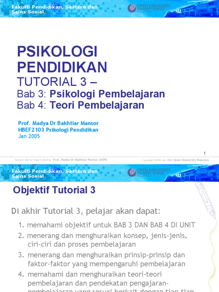 HBEF2103 (T3) Psikologi Pendidikan | PDF | Karier & Perkembangan | Sains & Matematika
