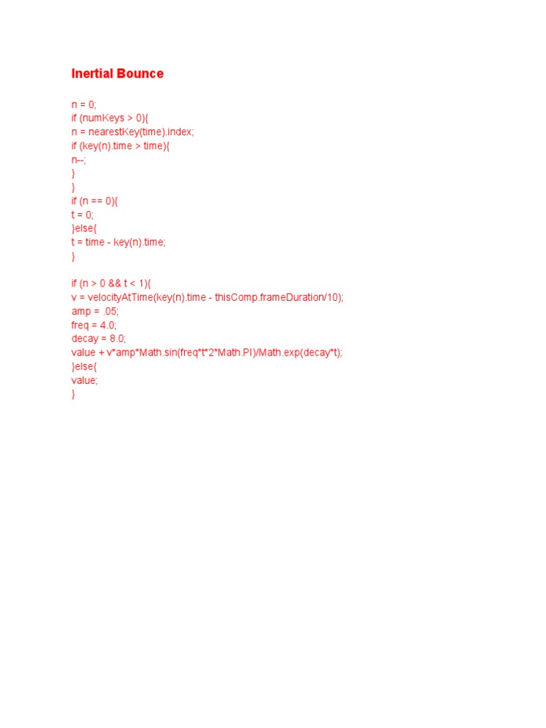 AE Bounce Expression | PDF