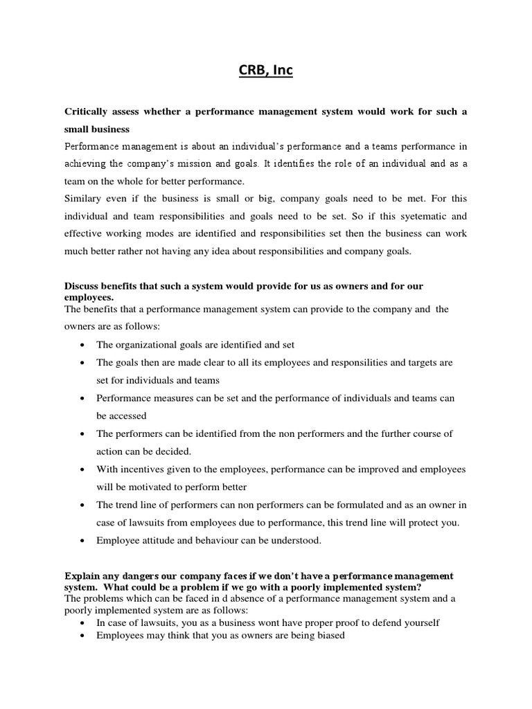 CRB | PDF | Performance Management | Employment