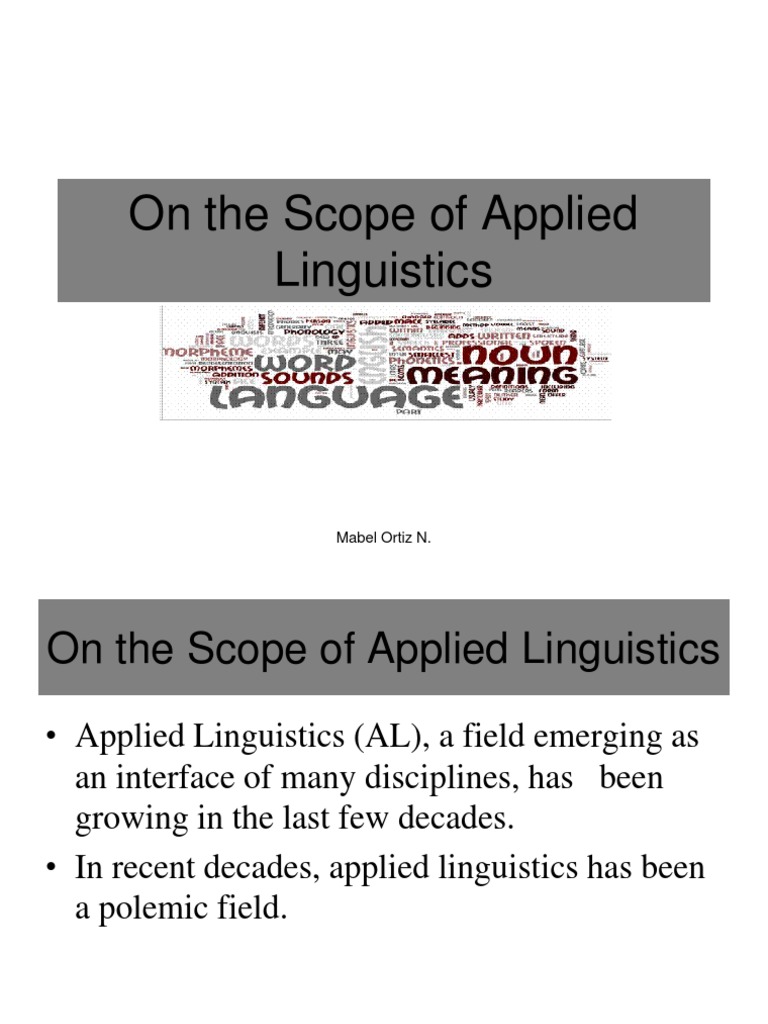On the Scope of Applied Linguistics.ppt | Linguistics | Applied ...