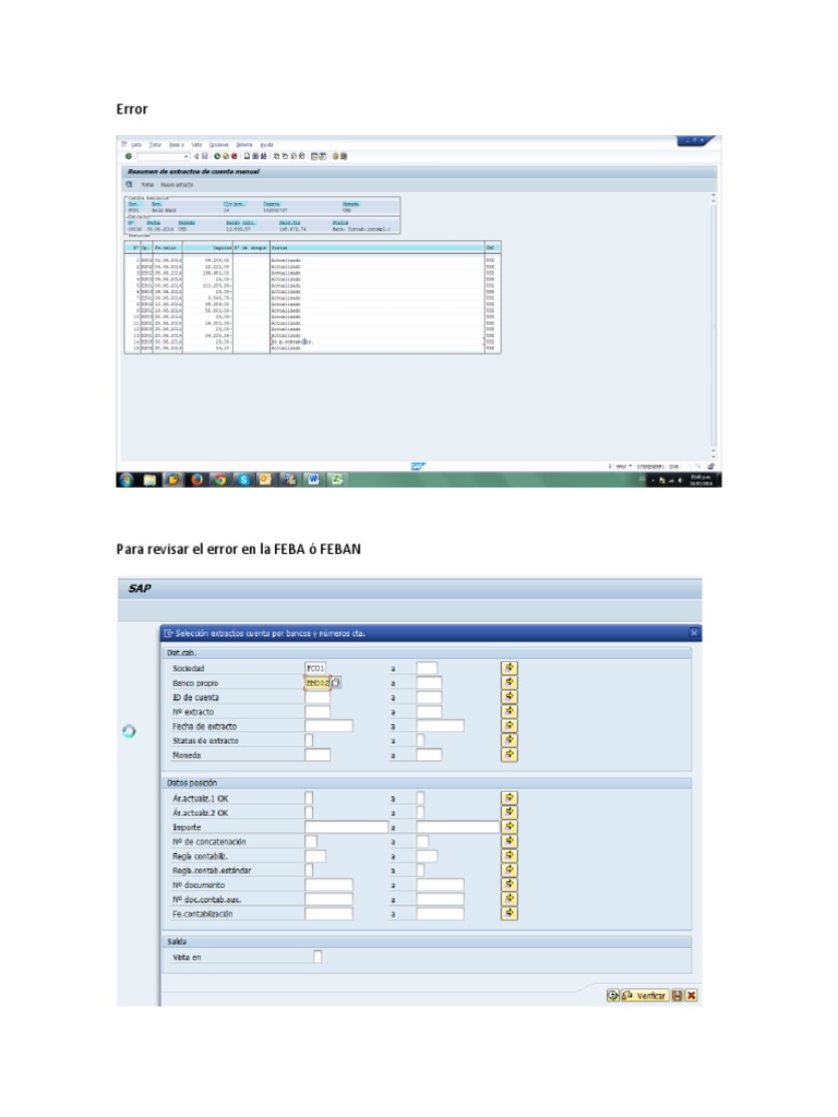 Solución de Error en FEBA/FEBAN con OKB9 | PDF