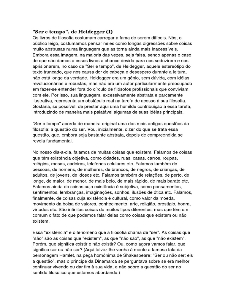 Uma introdução à questão fundamental de Uma introdução à questão fundamental de