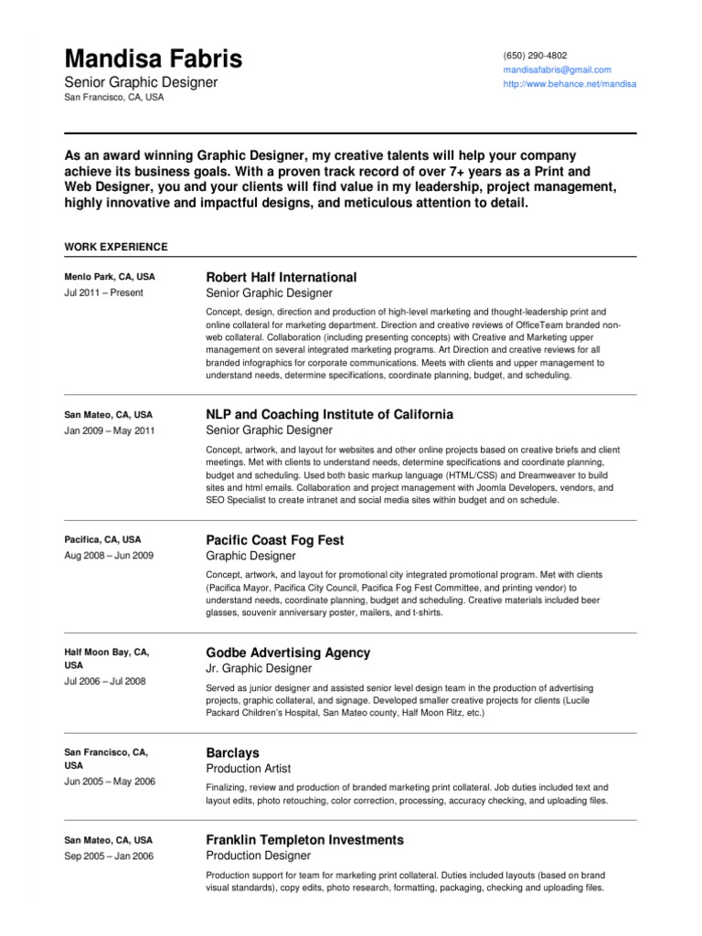 Senior Graphic Designer | PDF | Graphic Design | Page Layout