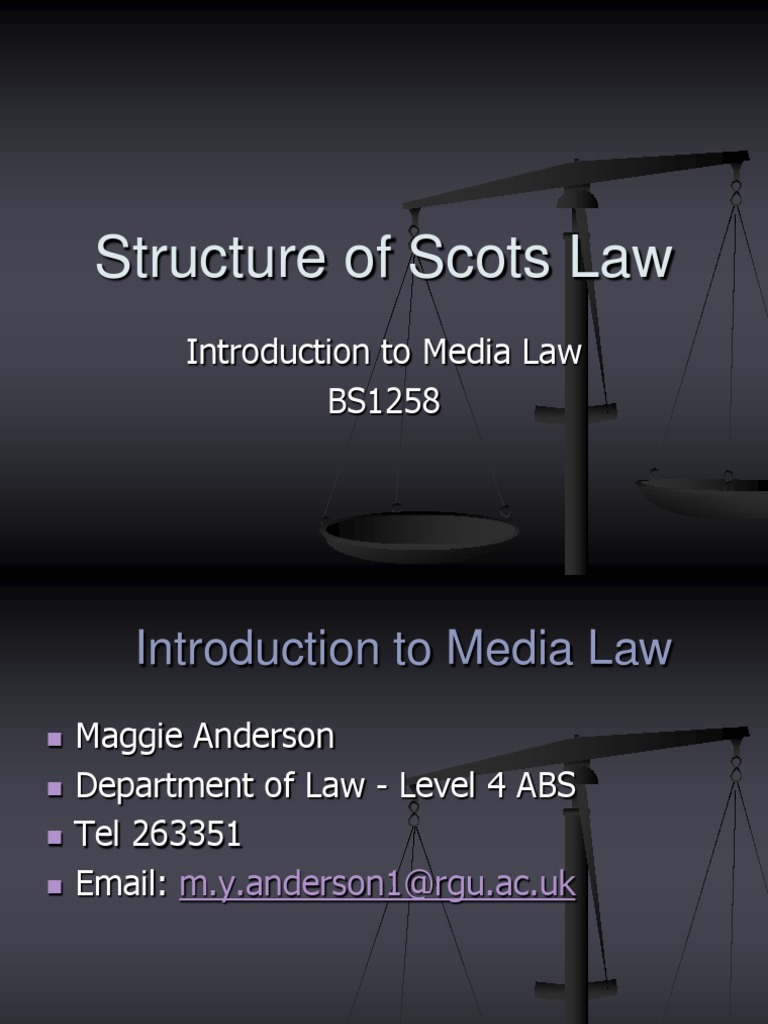 BS1258 Structure of Scots Law (1) | Acquittal | Criminal Procedure In ...