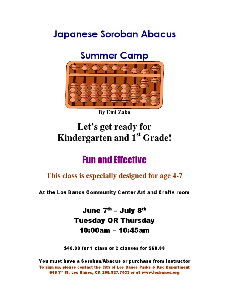 Abacus Summer Camp for Kids 2025 | PDF | Cooking, Food & Wine | Foreign Language Studies