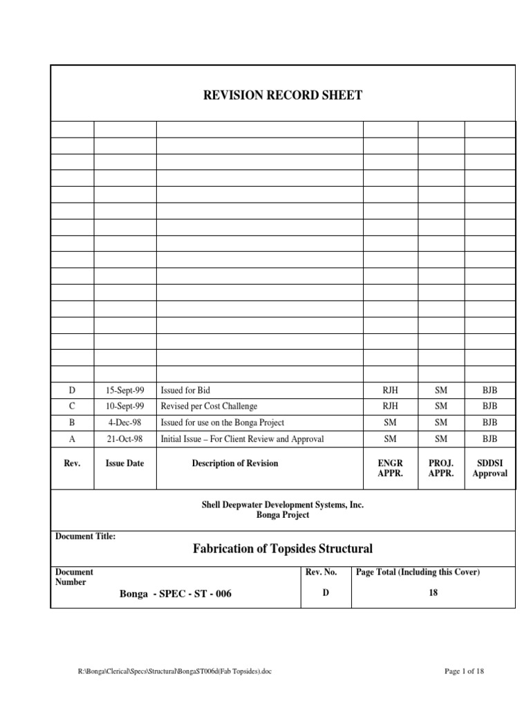 FPSO Topsides Structural Fabrication Spec | PDF | Structural Steel ...