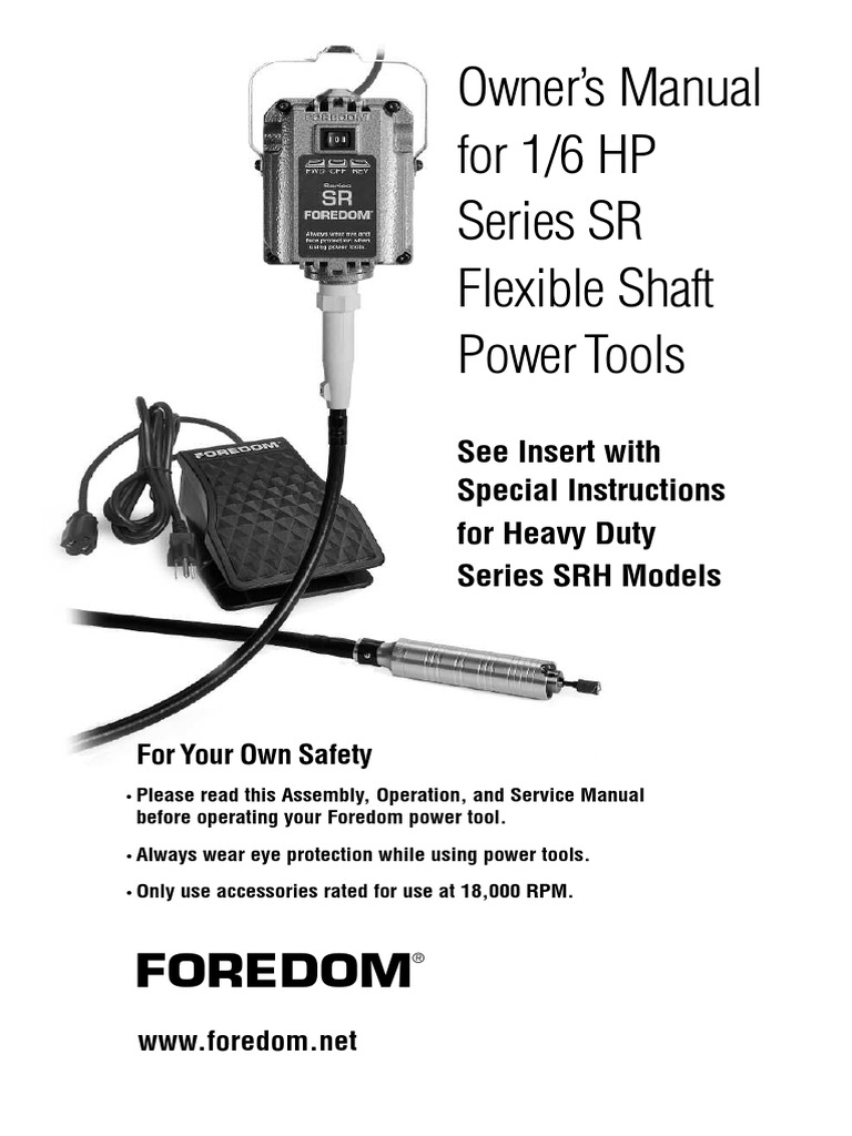 Foredom Owners Manual-SR Motor-Flex Shaft | PDF | Ac Power Plugs And ...