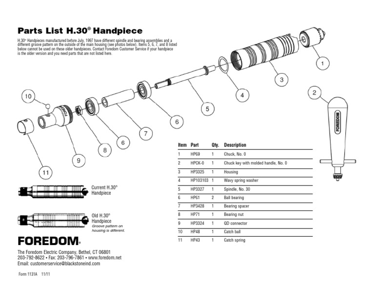 Foredom Hand Piece Parts-H30 | PDF