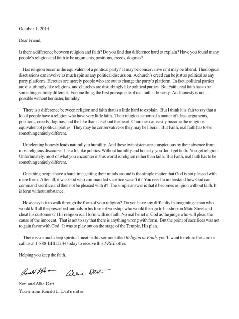 First of The Month Letter - October 2014 | Download Free PDF | Faith ...