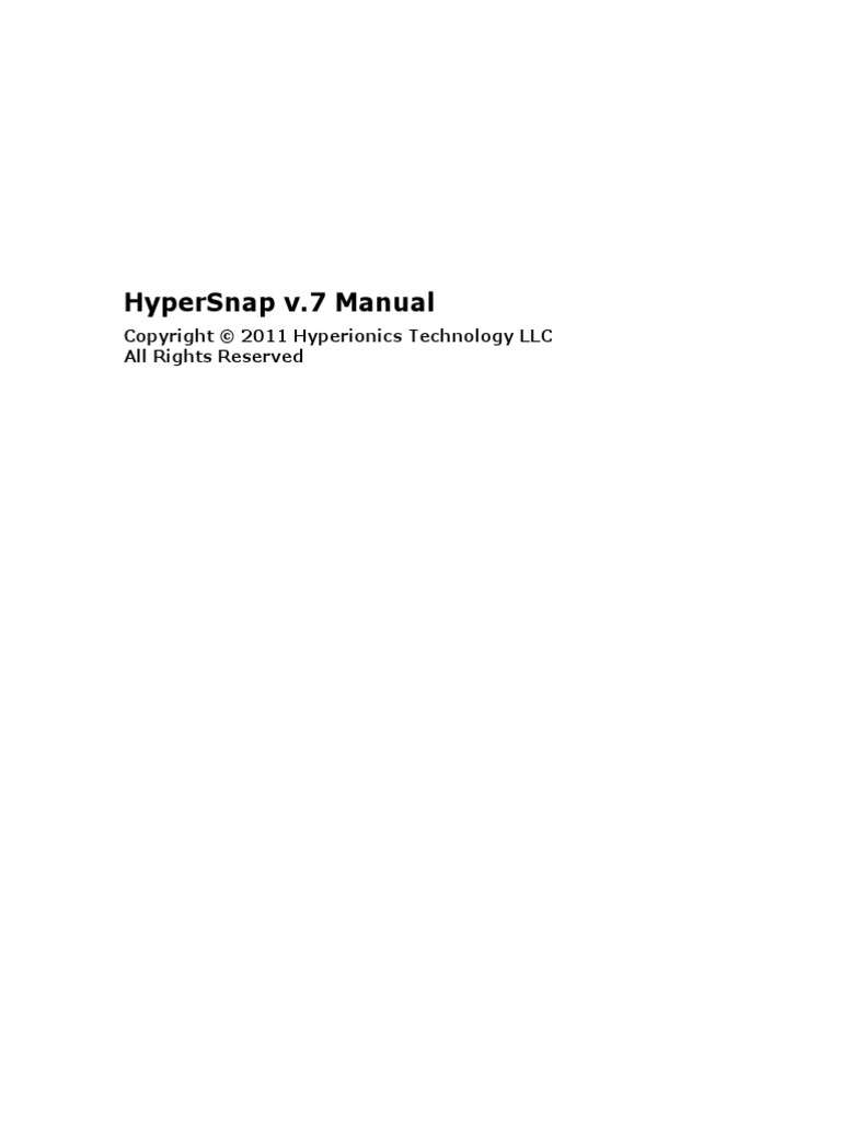 Hypersnap V.7 Manual: All Rights Reserved | PDF | File Transfer ...
