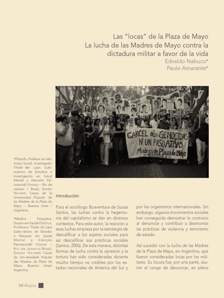 Las Locas de La Plaza de Mayo La Lucha de Las Madres de Mayo Contra La ...