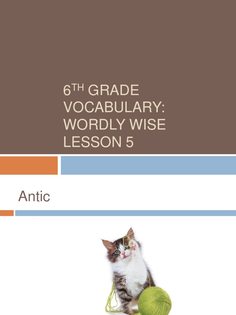 Wordly Wise 6 Lesson 5 Vocabulary | PDF | Adjective | Noun