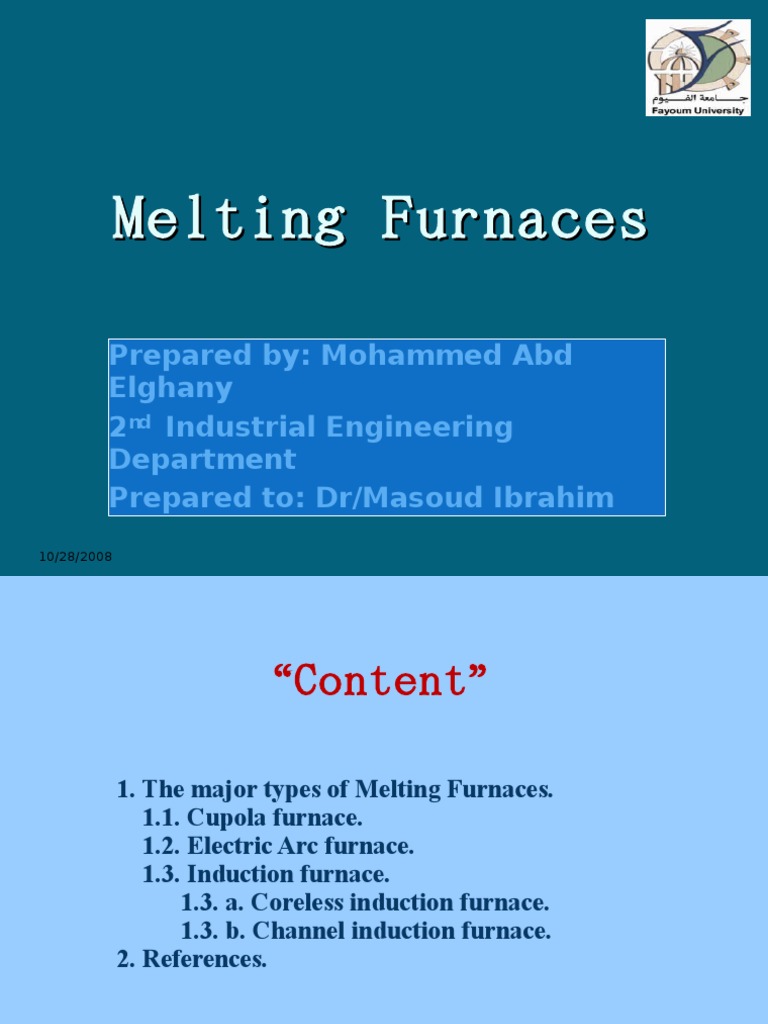 Types of Melting Furnaces Explained | PDF | Furnace | Metals