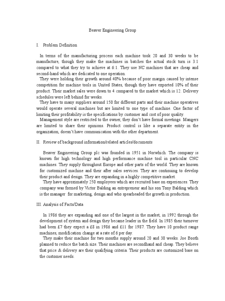 Beaver Engineering Group | PDF | Industries | Business