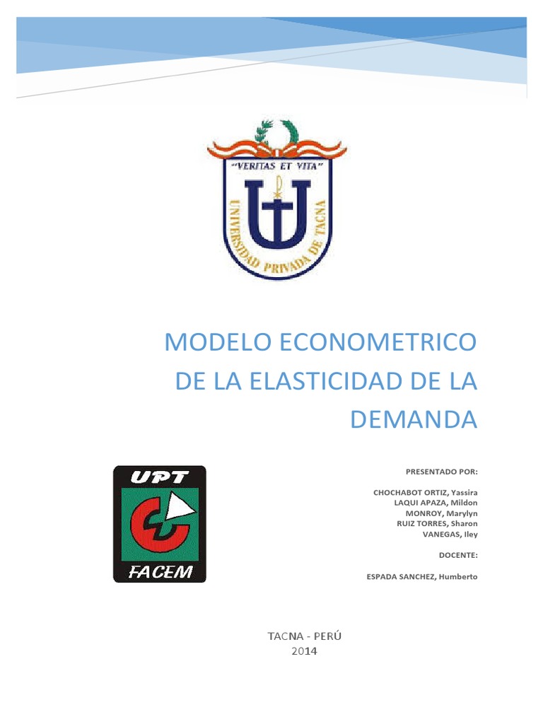 Trabajo Final Econometria PDF | PDF | Elasticidad (economía) | Microeconomía