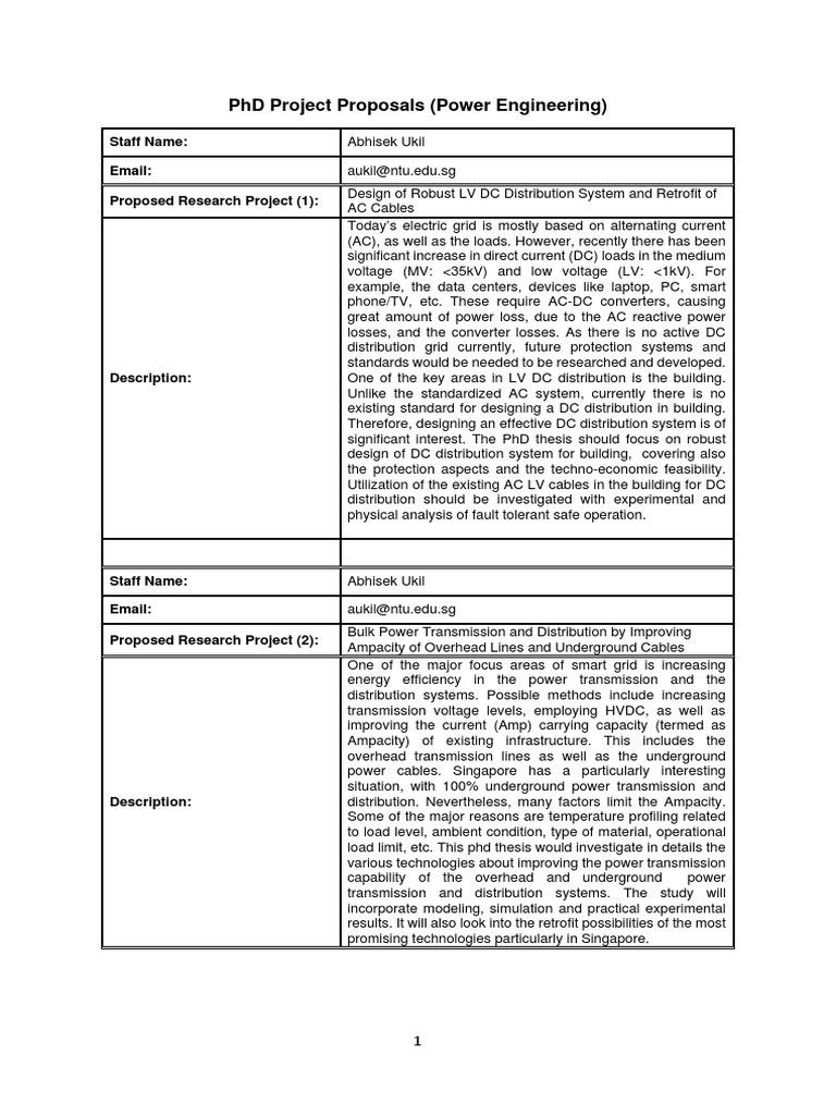 PhD Proposals in Power Engineering | PDF | Distributed Generation ...