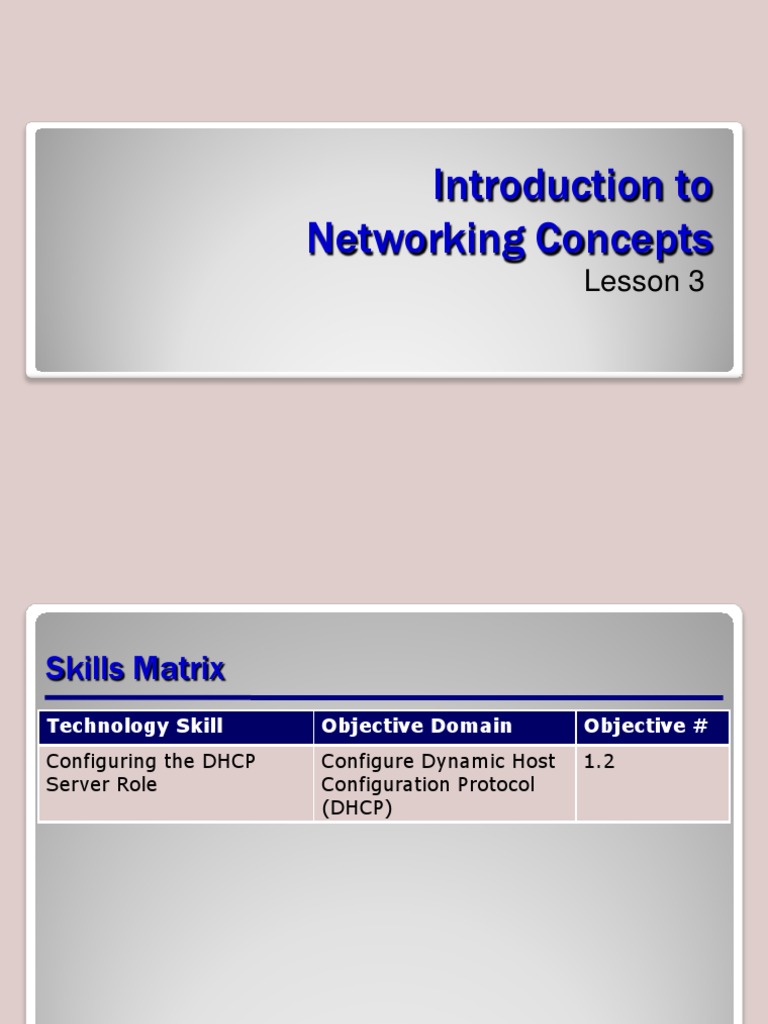 Lesson 03 | PDF | Ip Address | Internet Standards