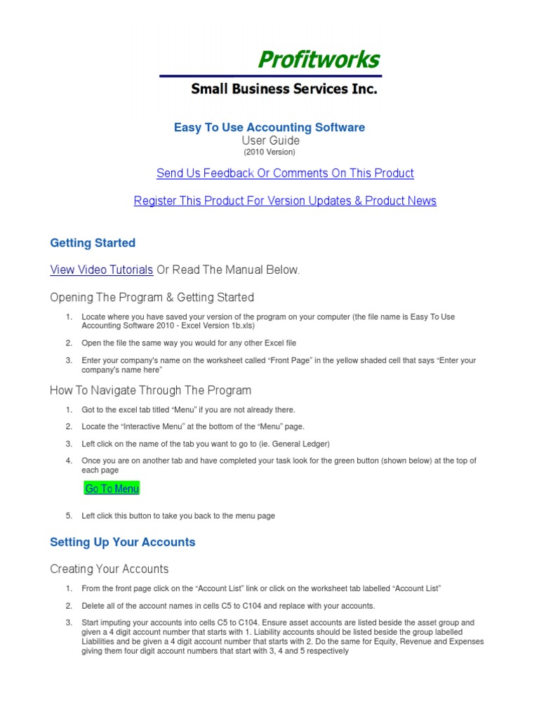 User Guide - 2013 Easy To Use Accounting Software - Excel Based System ...