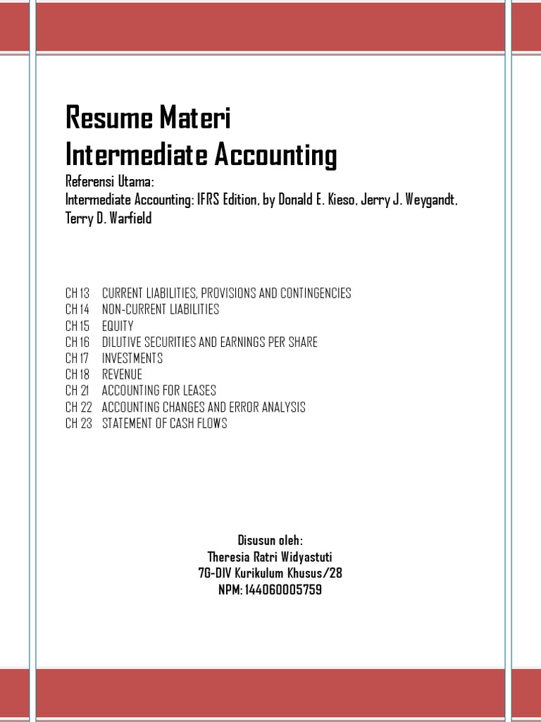 Resume Intermediate Acc (After UTS) | PDF