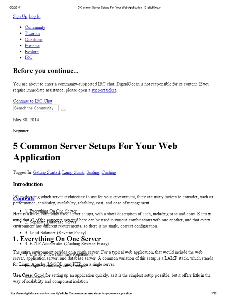 5 Common Server Setups For Your Web Application - DigitalOcean | PDF ...