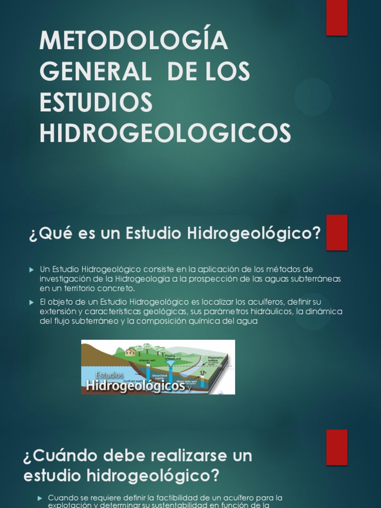 Metodología General de Los Estudios Hidrogeologicos | PDF | Agua subterránea | Geología